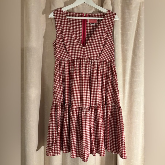 kate spade | Dresses | Kate Spade Red Gingham Sleeveless Dress Sz6 ...
